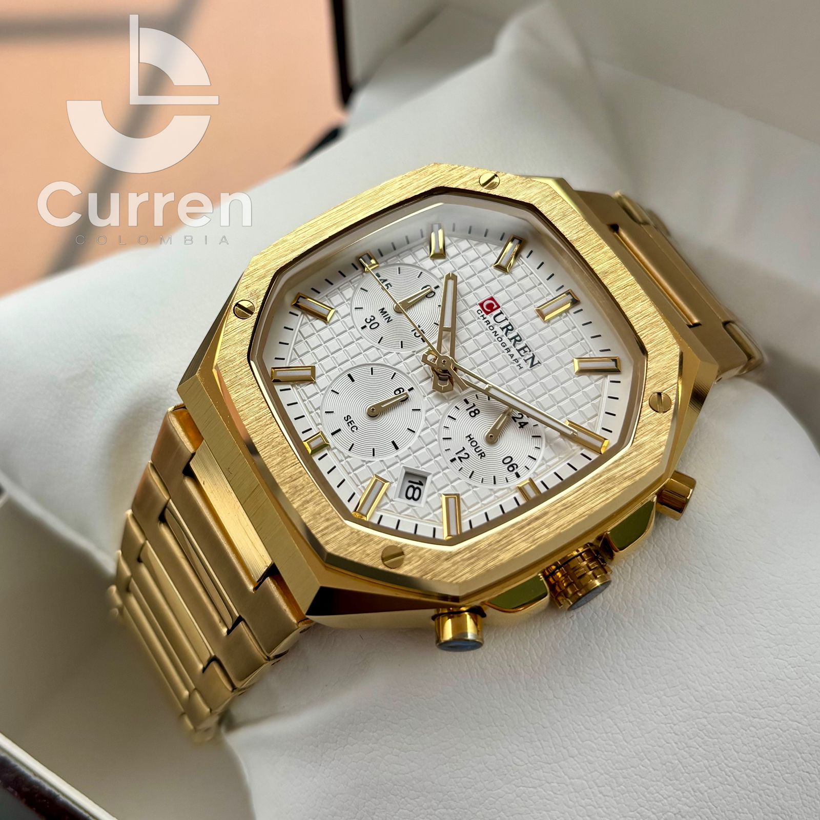 Reloj de Hombre Curren 8459 + Esfero Curren+ Bolsa de Regalo ...